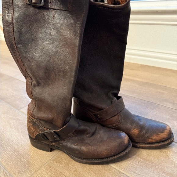 Frye | Shoes | Womens Frye Brown Leather Slouch Boots | Poshmark